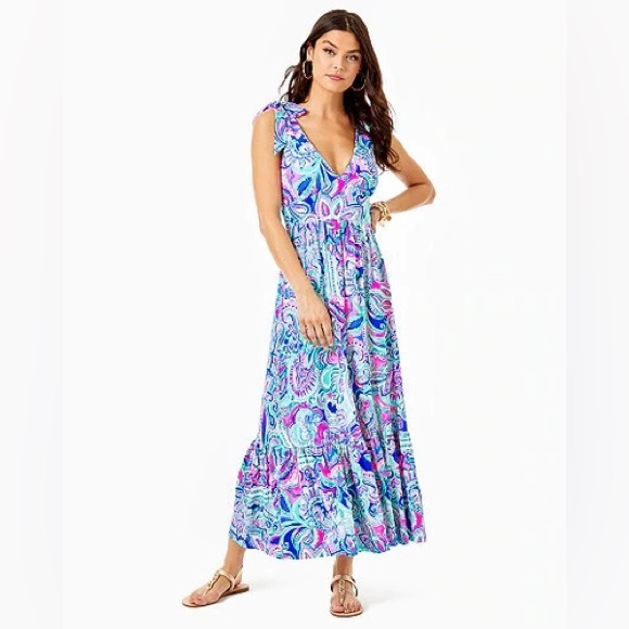 Lilly Pulitzer | Dresses | Lilly Pulitzer Maxine Midi Dress Maxi Dress ...